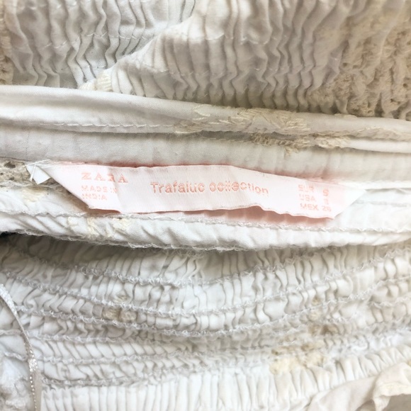 Zara | Tops | Zara White Off The Shoulder Ruffled Crop | Poshmark